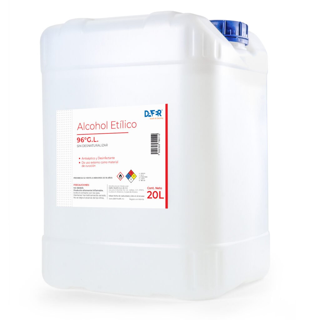 Alcohol Etílico 96° G.L. 20 litros | Dafer Health